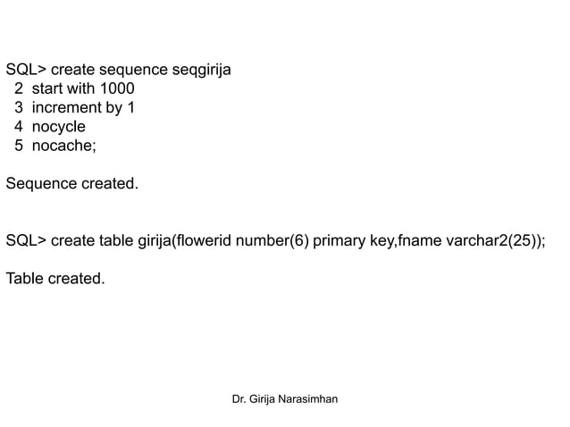 Part32 sequence using auto primary key | PPTX