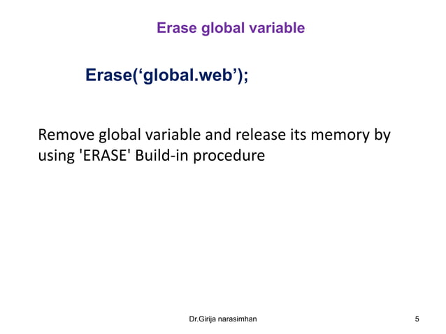 Part 33 global variable & erase global variable | PPT