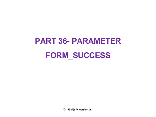 Part36 parameter,form success | PPT