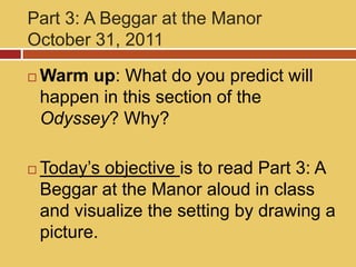 Part 3 beggar at the manor | PPTX