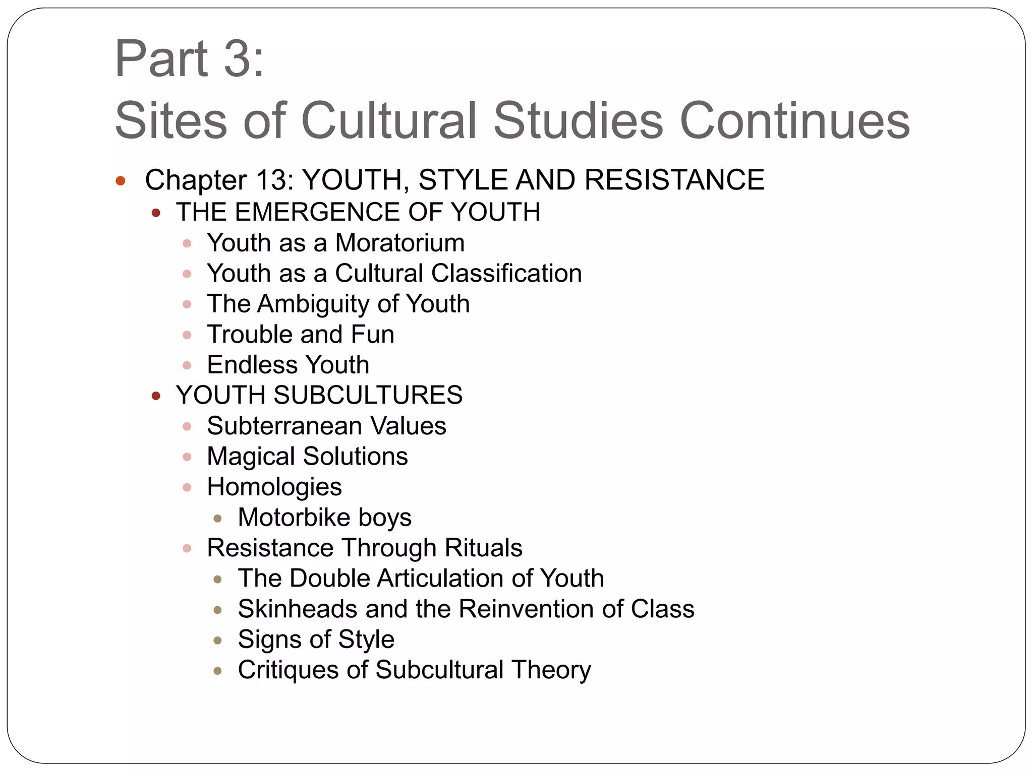 Part 3 cultural studies barker jane | PPTX