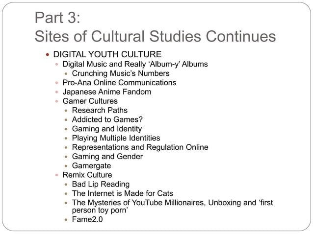 Part 3 cultural studies barker jane | PPTX