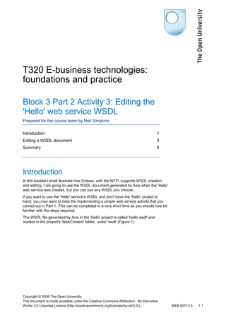 Part 3 editing a wsdl | PDF