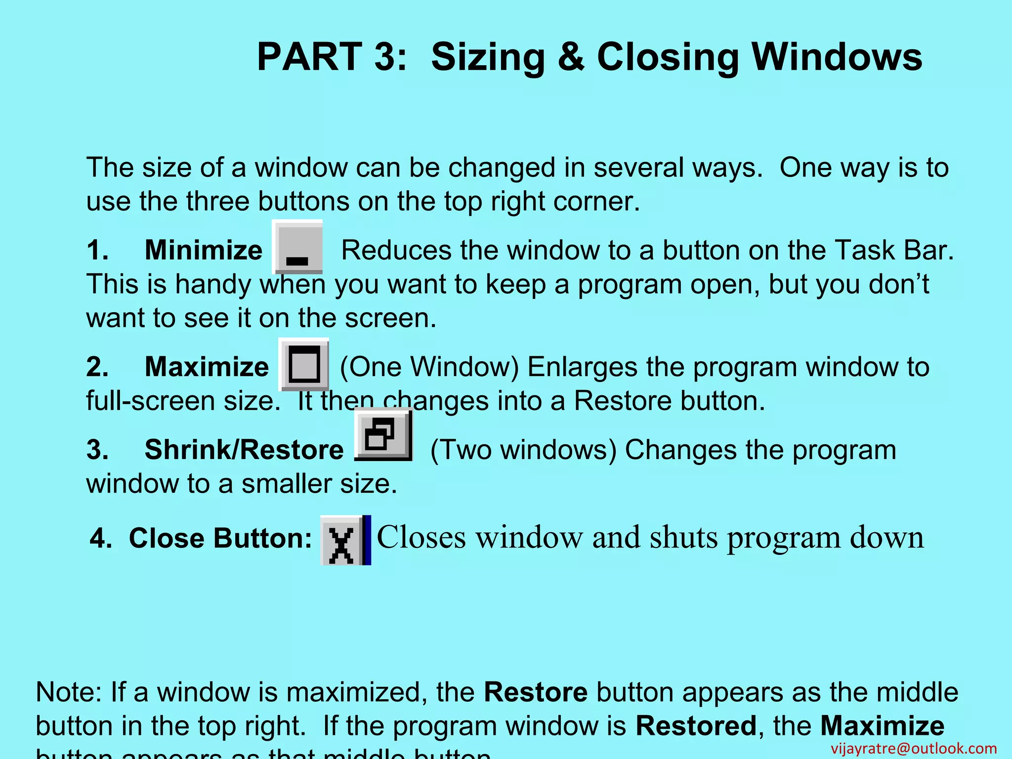 Part 3 elements of windows | PPT