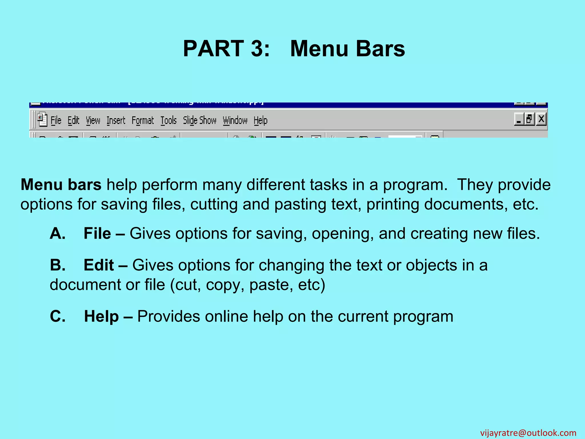 Part 3 elements of windows | PPT