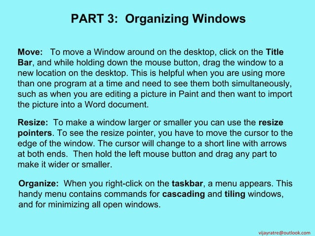 Part 3 elements of windows | PPT
