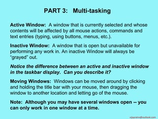 Part 3 elements of windows | PPT