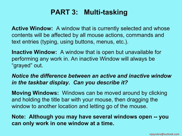 Part 3 elements of windows | PPT