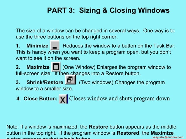 Part 3 elements of windows | PPT