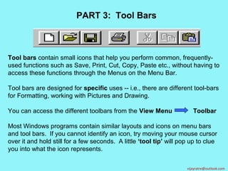Part 3 elements of windows | PPT