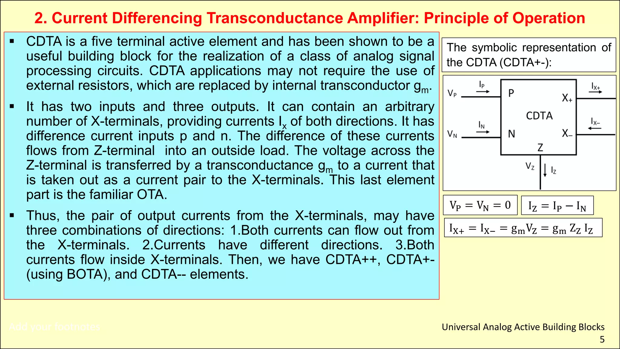 Current Differencing Transconductance Amplifier | PDF