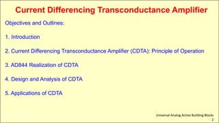 Current Differencing Transconductance Amplifier | PDF