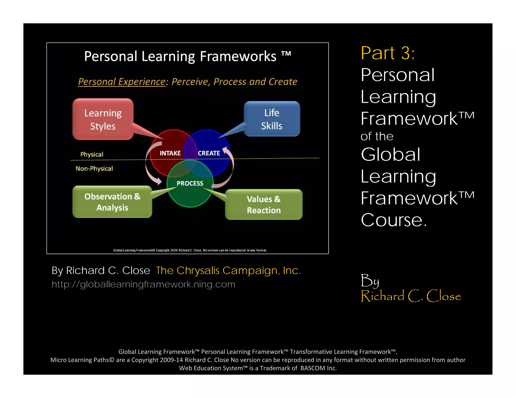 Part 3 personal learning framework basics by richard close | PDF