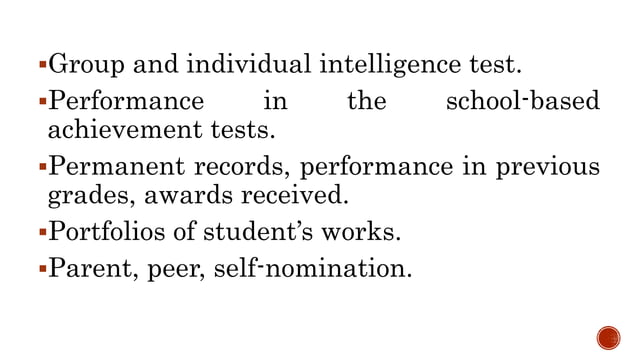 Assessment of Gifted and Talented | PPTX | Special Education | Education