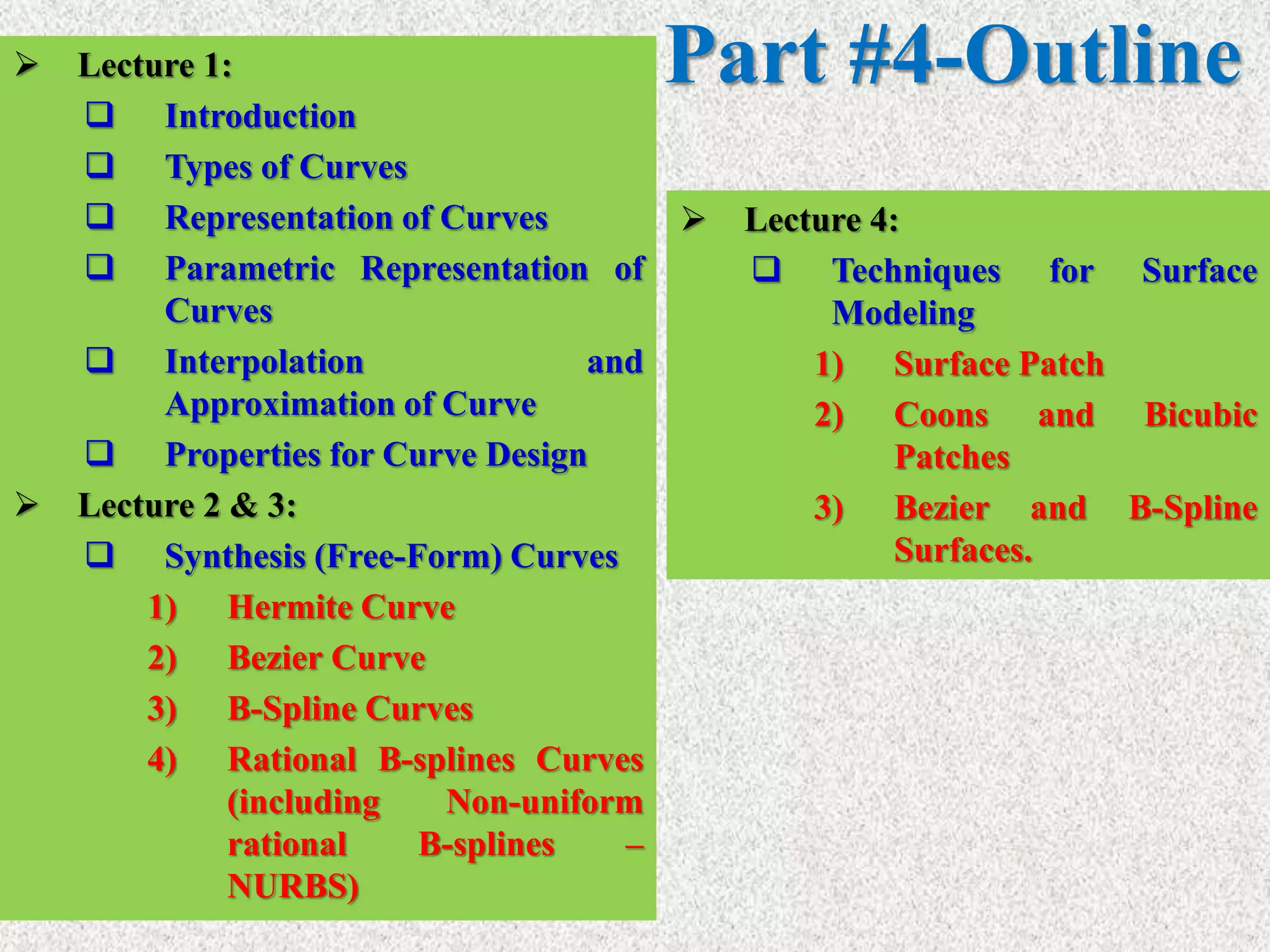 Part 4 Types And Mathematical Representations Of Curves Pptx 3 D Graphics Computer Software
