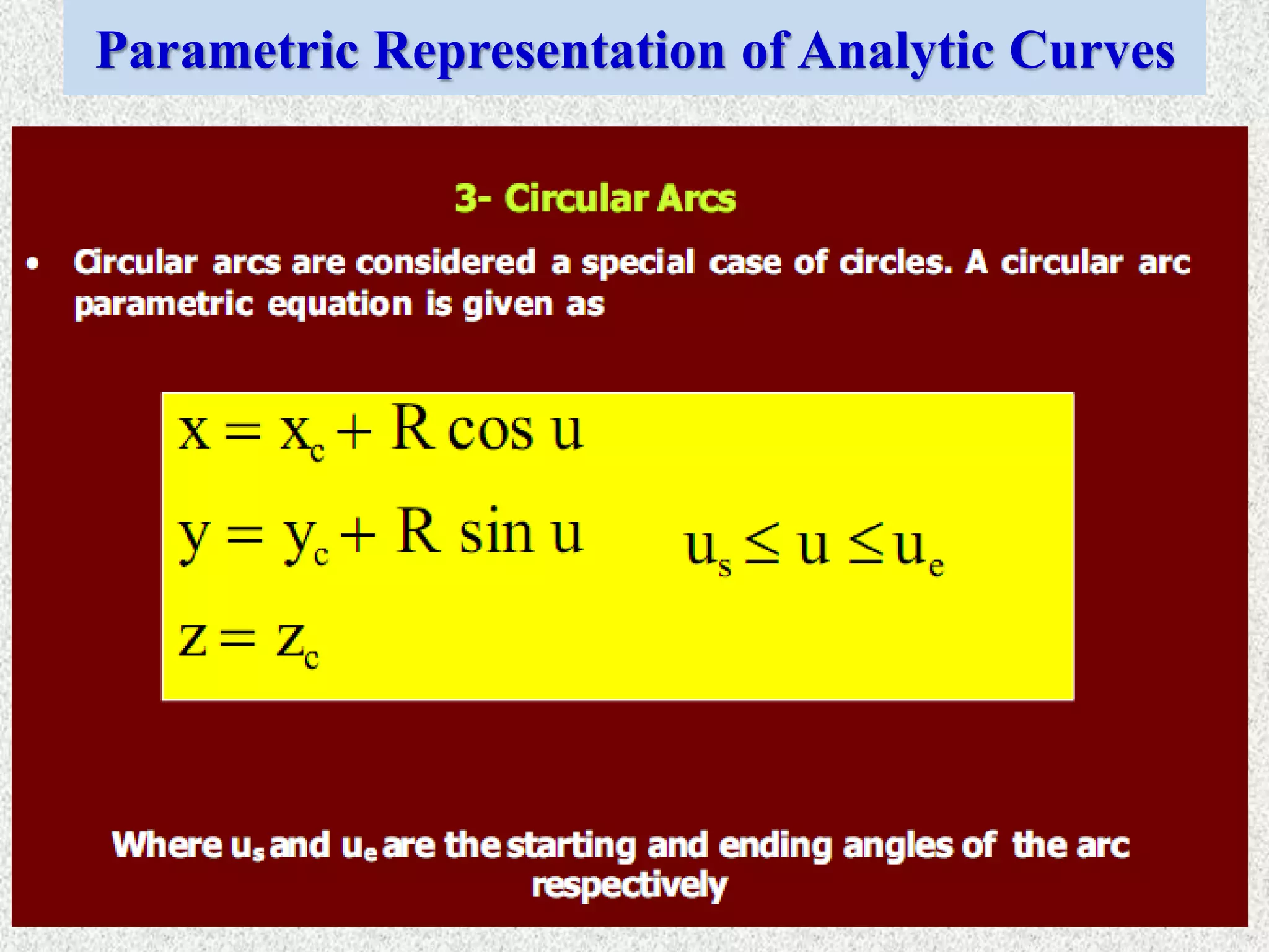 Part 4 Types And Mathematical Representations Of Curves Pptx 3 D Graphics Computer Software