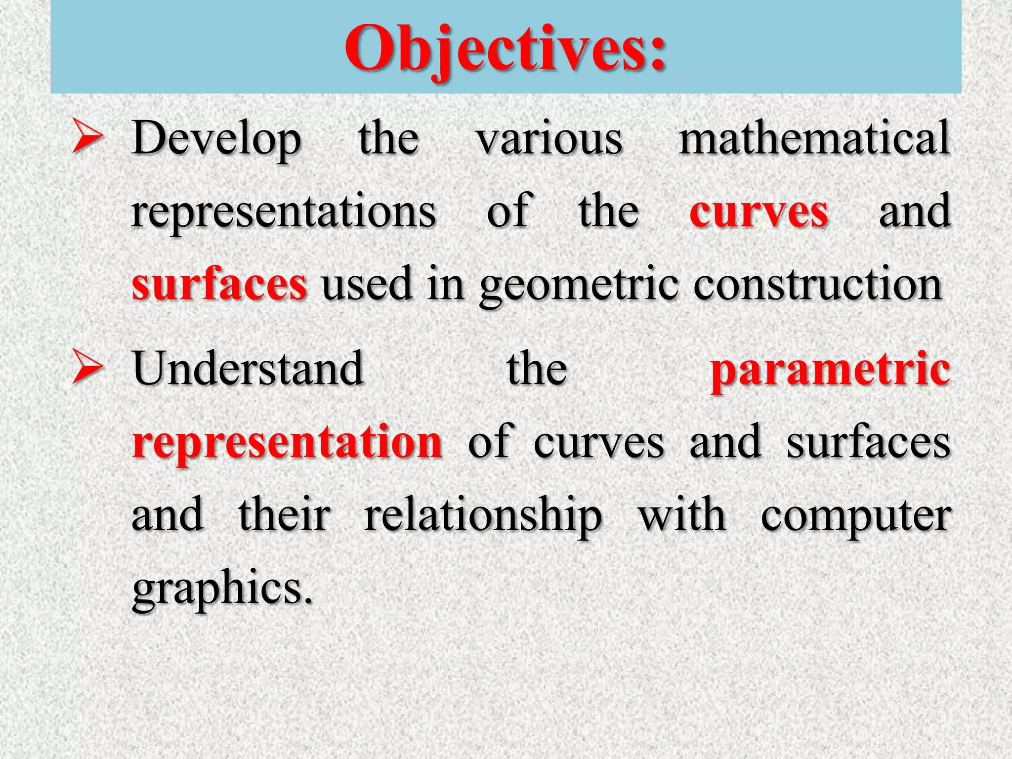 Part 4 Types And Mathematical Representations Of Curves Pptx 3 D Graphics Computer Software