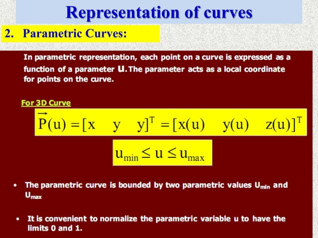 Part 4 Types And Mathematical Representations Of Curves Pptx 3 D Graphics Computer Software