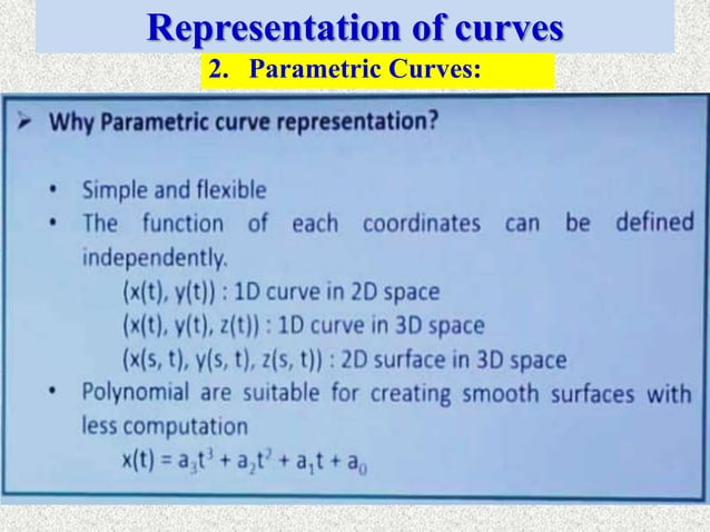 Part 4 Types And Mathematical Representations Of Curves Pptx 3 D