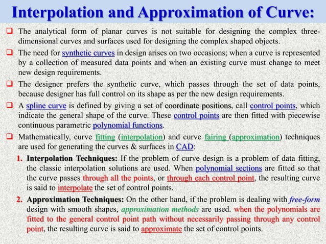 Part 4 Types And Mathematical Representations Of Curves Pptx 3 D Graphics Computer Software