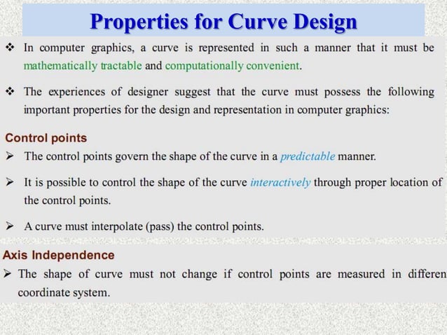 Part 4 Types And Mathematical Representations Of Curves Pptx 3 D Graphics Computer Software