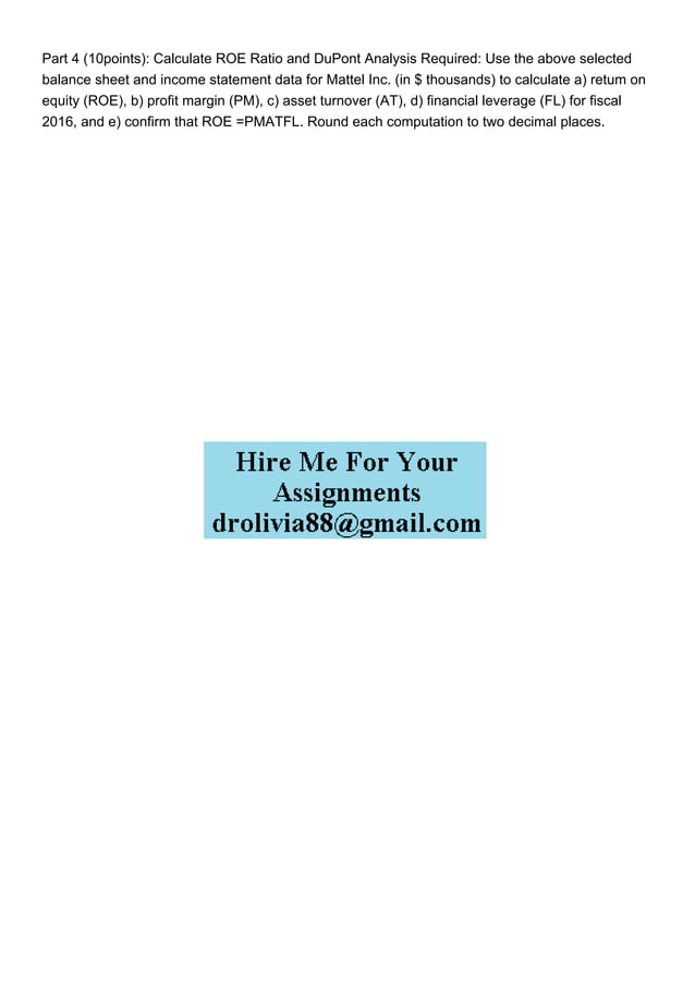 Part 4 10points Calculate ROE Ratio and DuPont Analysis R.pdf