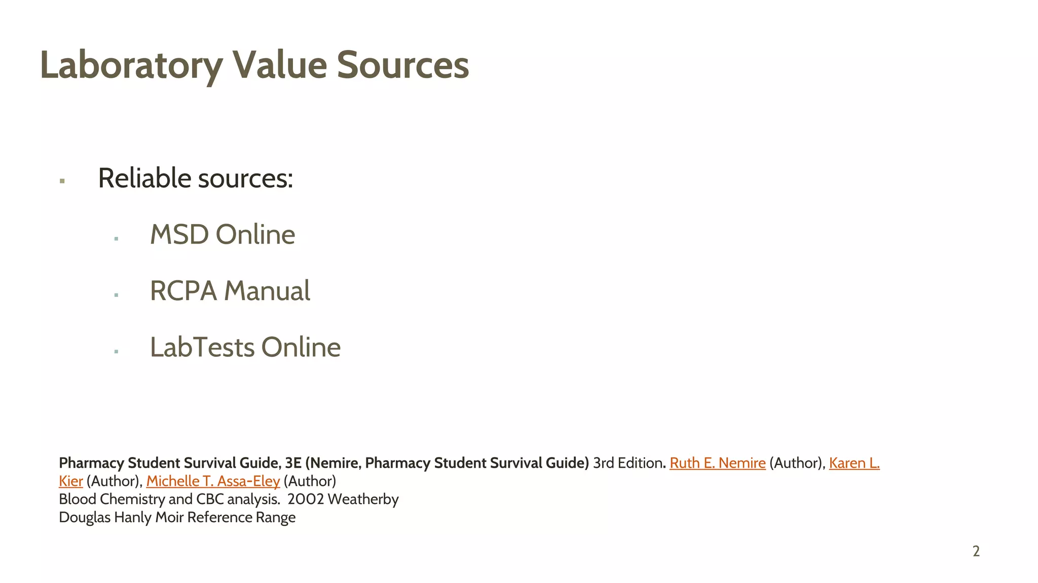 Part 4 clinical laboratory data | PPT