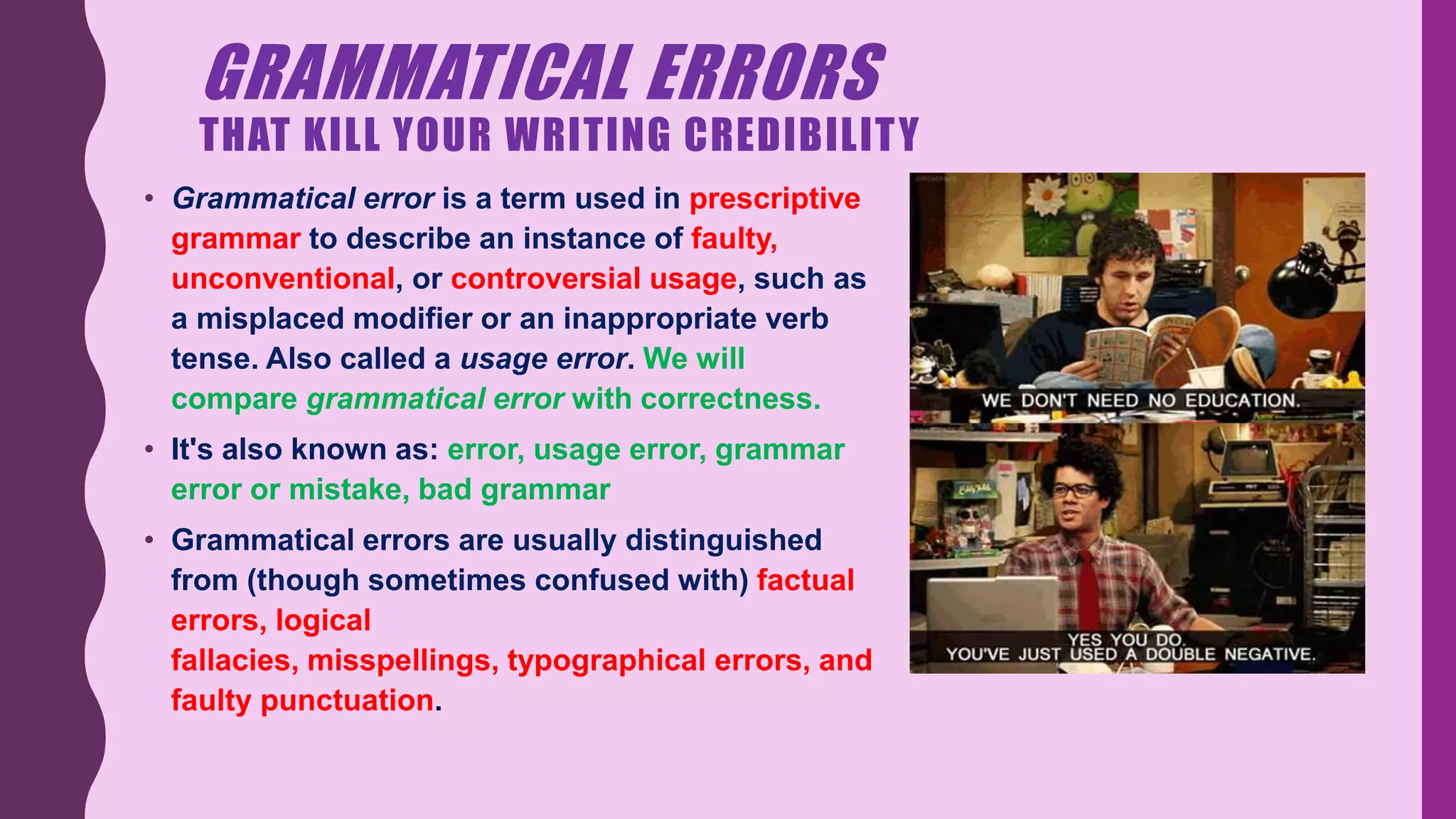 Part 4 Common Grammatical Errors | PPT