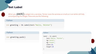 Part 4 Introduction to Gui with tkinter | PPT
