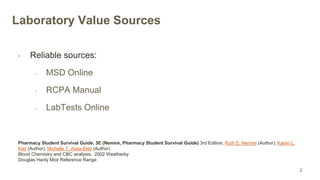 Part 4 laboratory values 2211 | PPT