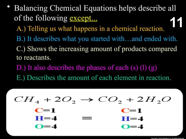 Quiz Balancing Chemical Equations, Moles, Molar Mass, Subscripts and ...