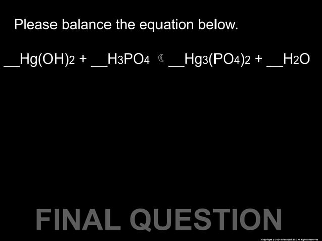 Quiz Balancing Chemical Equations, Moles, Molar Mass, Subscripts and ...