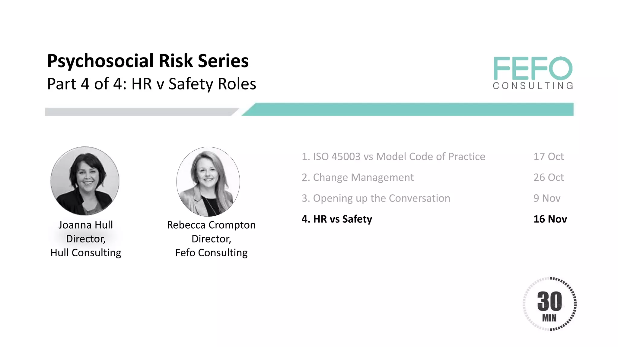 Psychosocial Risk Series : HR vs Safety – Psychosocial Ownership | PPTX
