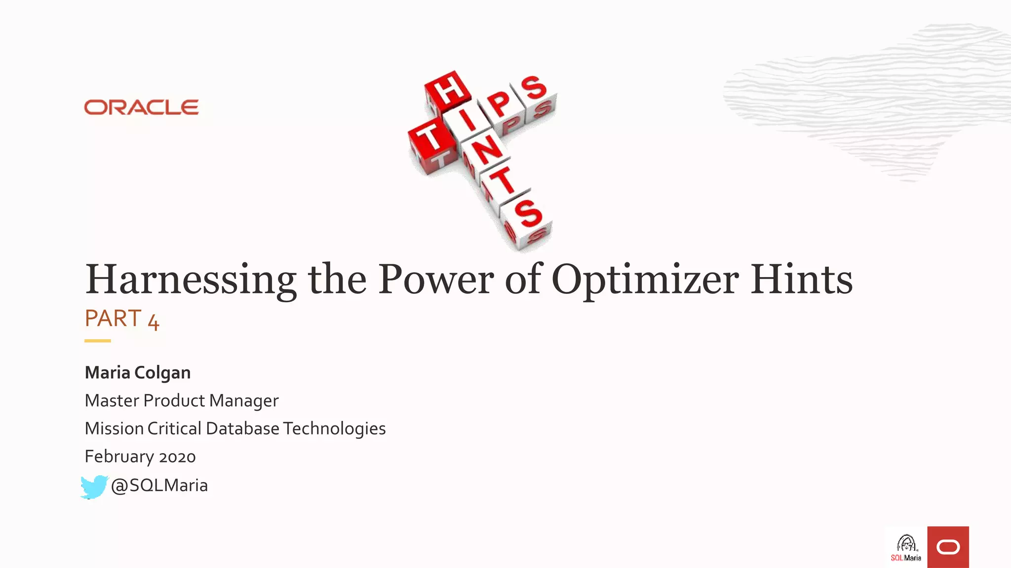 Part4 Influencing Execution Plans with Optimizer Hints | PPT