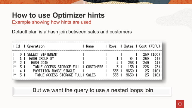 Part4 Influencing Execution Plans with Optimizer Hints | PPT