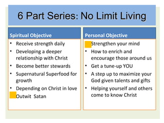 No Limit Living Part 5 of 6... Outwit and Outplay Satan | PPT