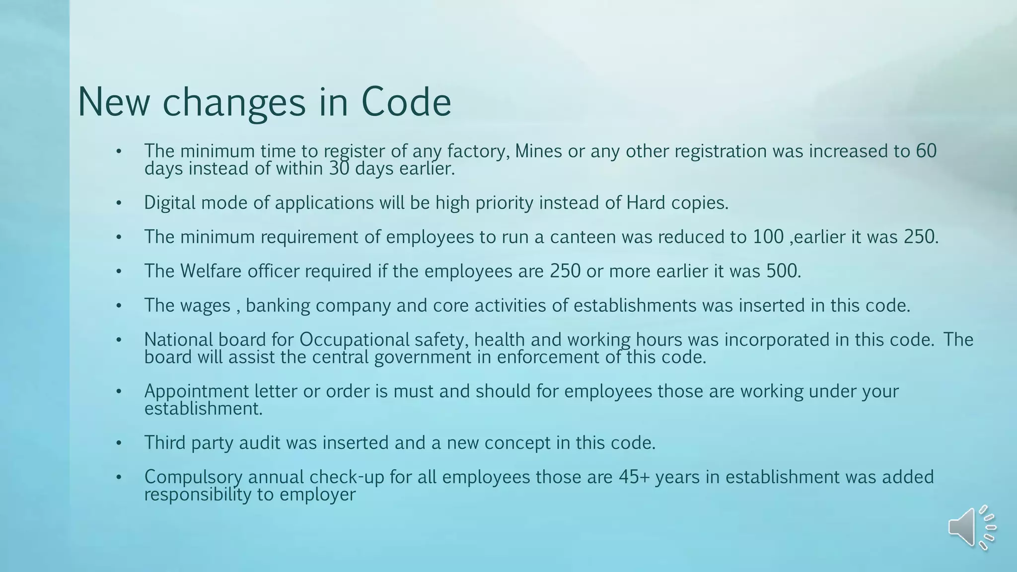 CODE ON OSH 2020 | PPTX