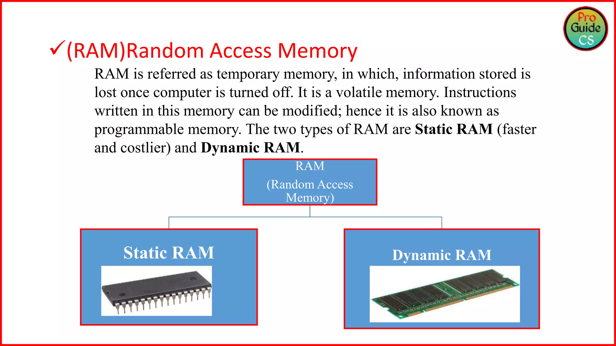 Part 5 Computer memory | Primary Memory | Secondary Memory | PPT