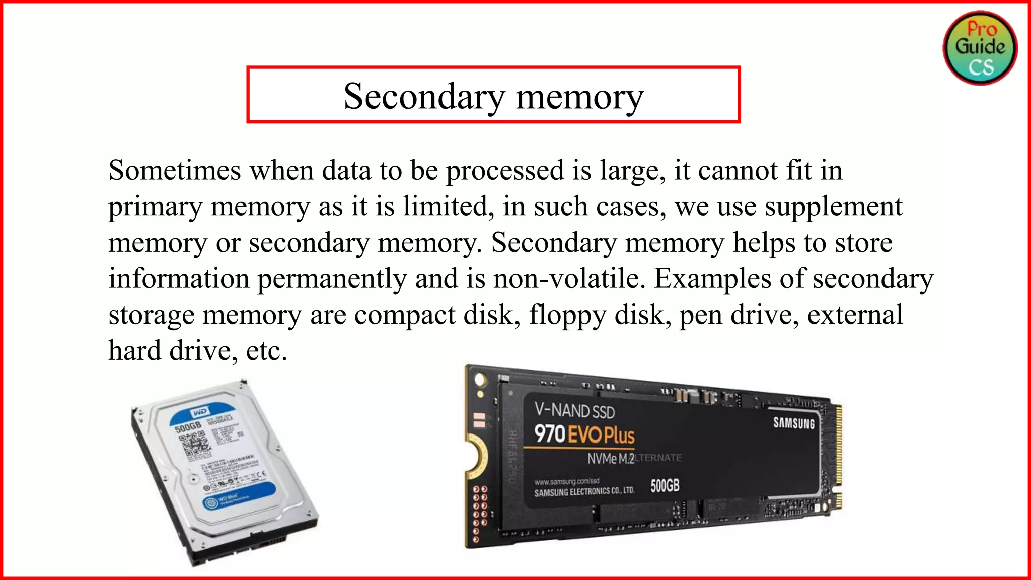 Part 5 Computer memory | Primary Memory | Secondary Memory | PPT