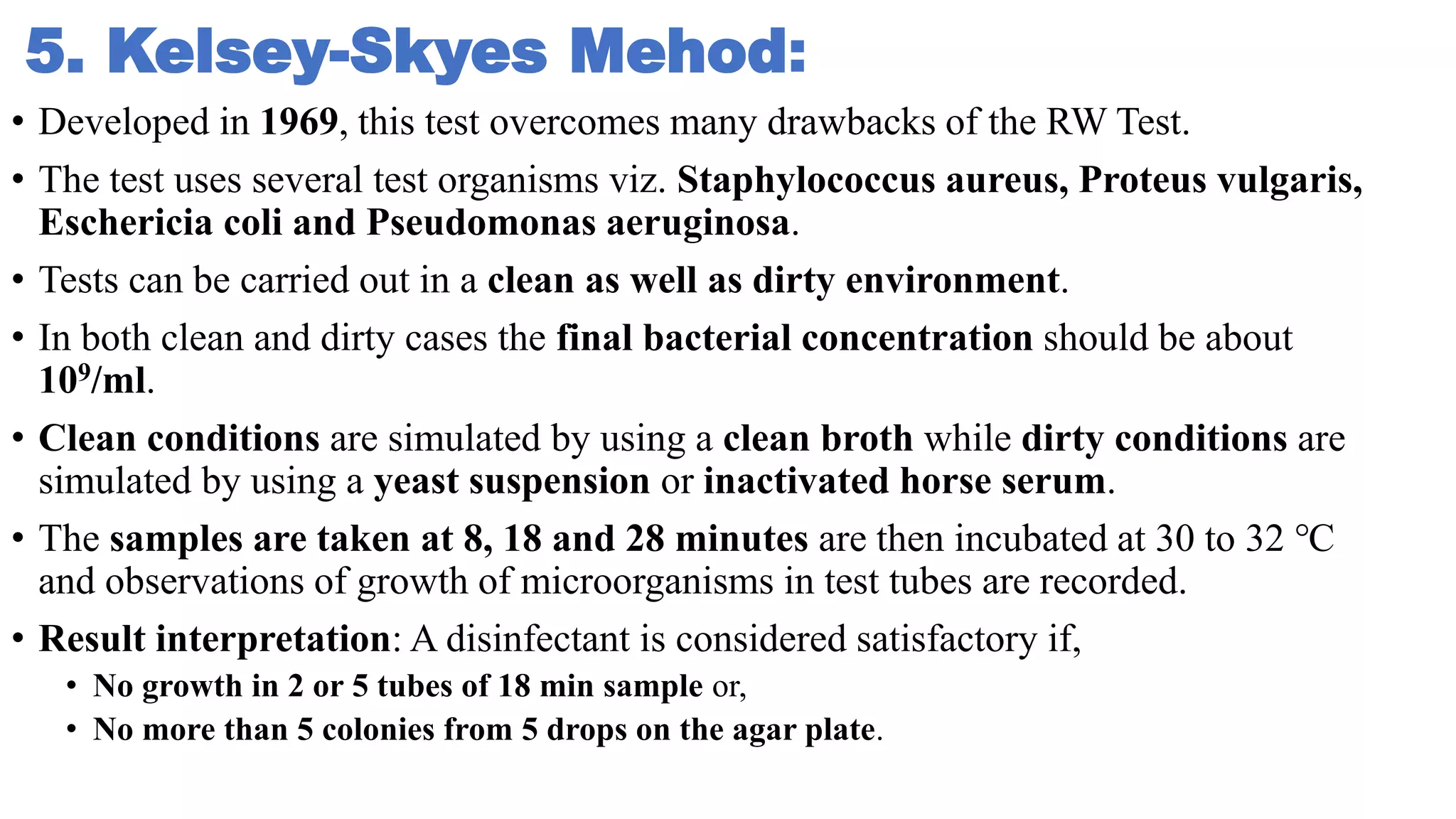 Evaluation of Bactericidal and Bacteriostatic (Disinfectant ...