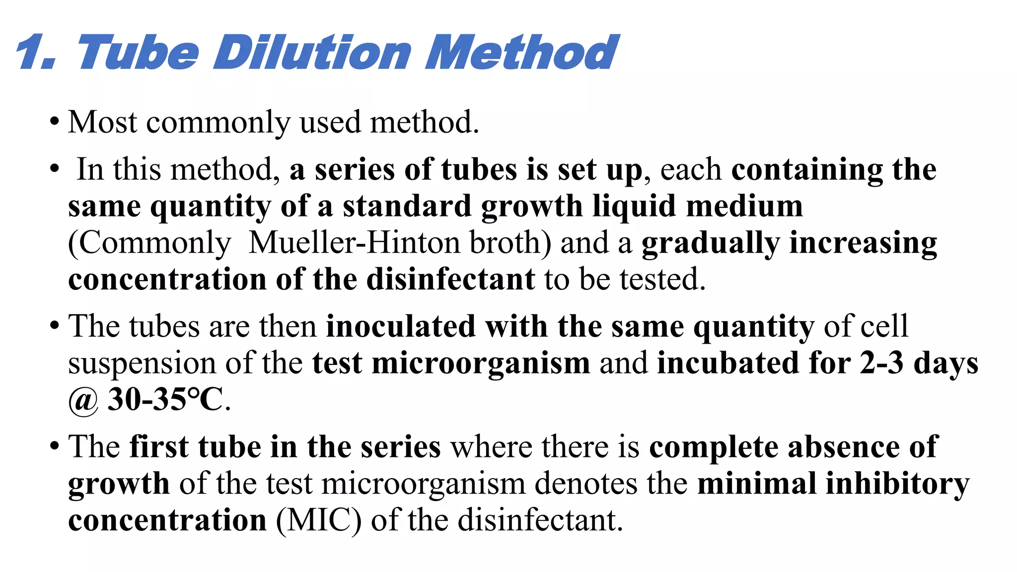Evaluation of Bactericidal and Bacteriostatic (Disinfectant ...