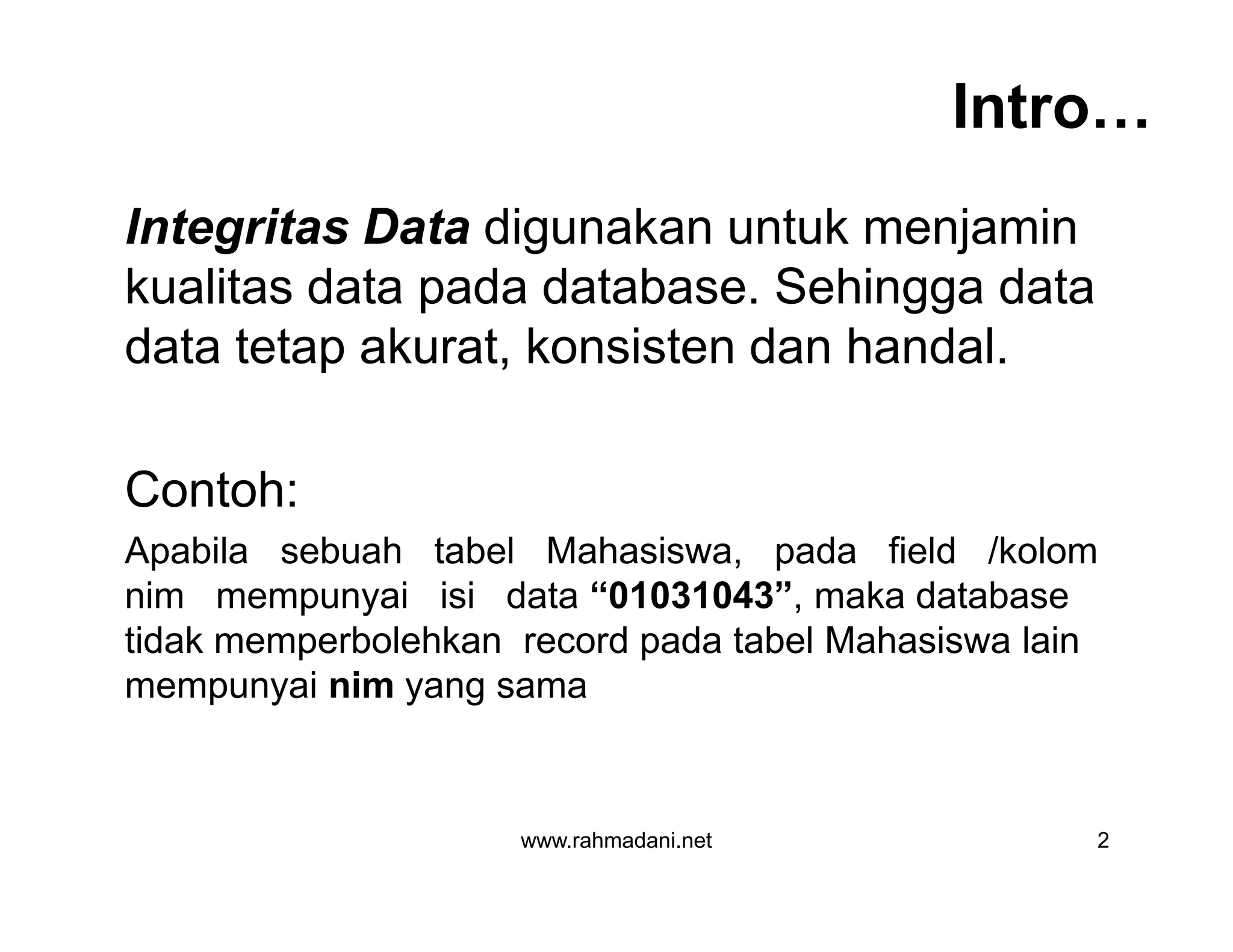 Part 5 integritas data lanj.. | PDF