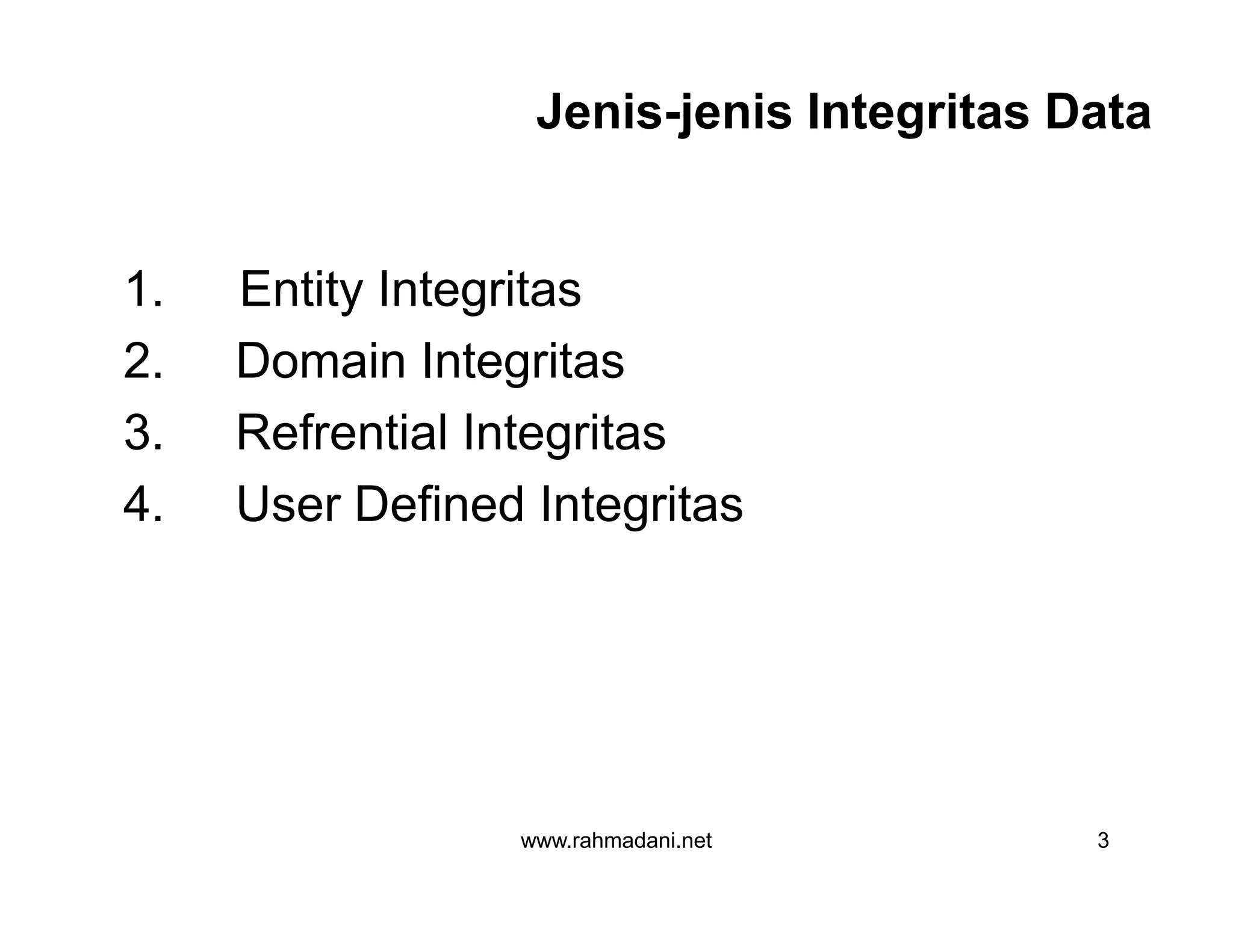 Part 5 integritas data lanj.. | PDF