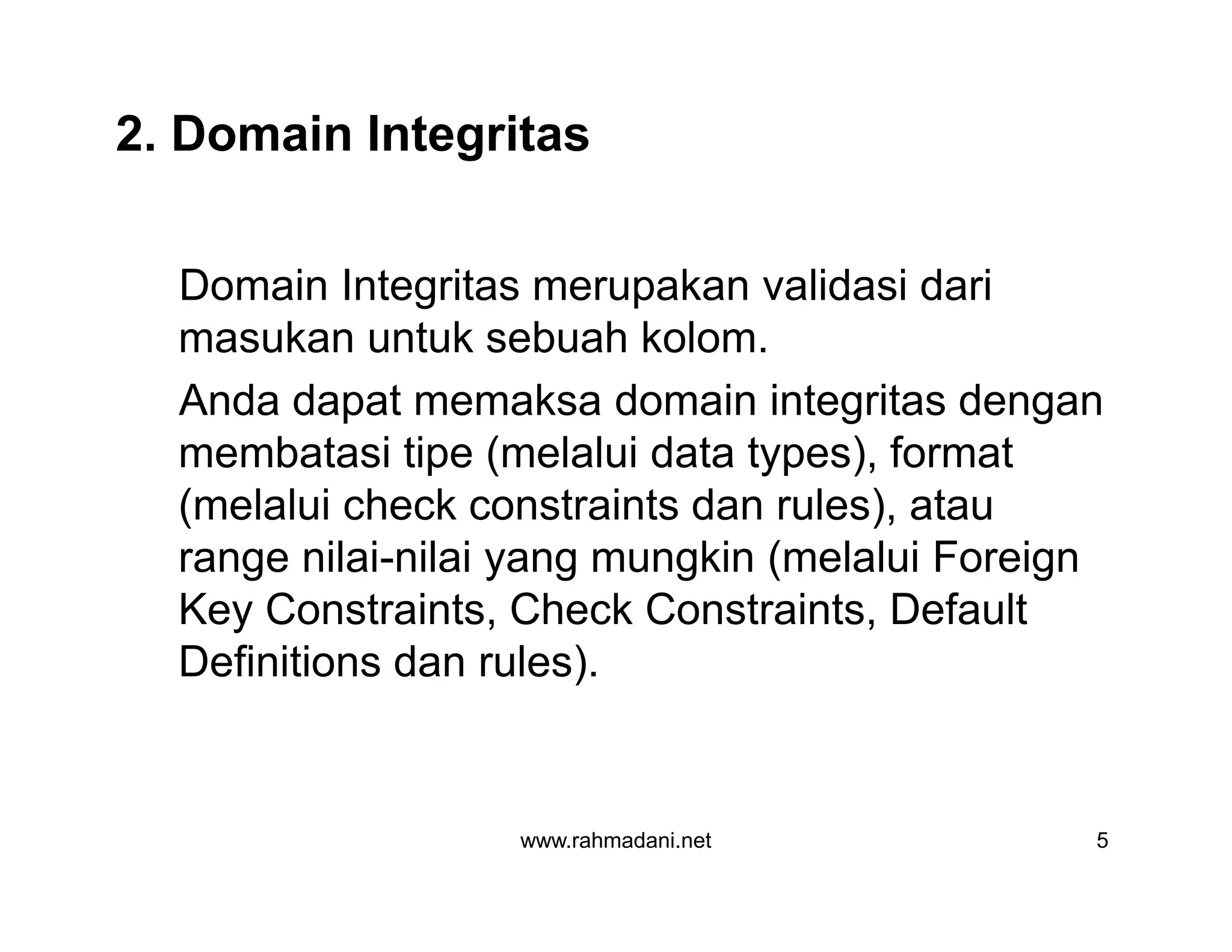 Part 5 integritas data lanj.. | PDF