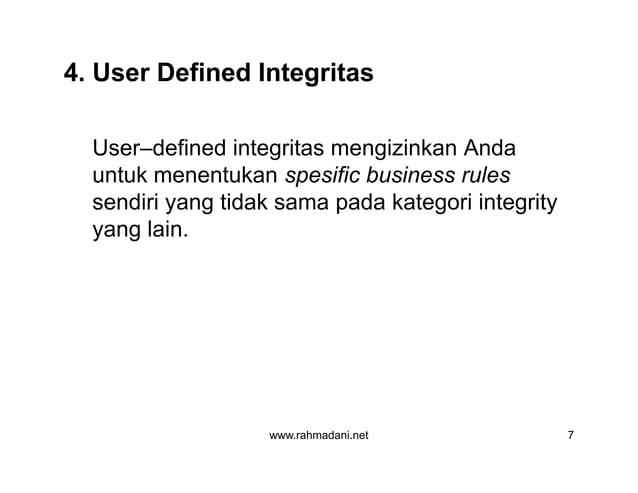 Part 5 integritas data lanj.. | PPT