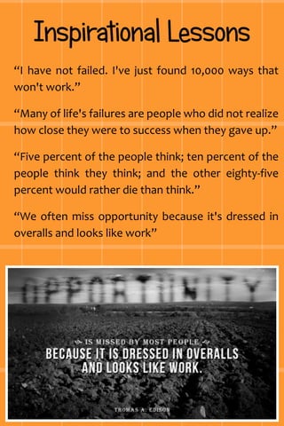 Thomas Edison Inspiration | PDF | Career Advice | Careers