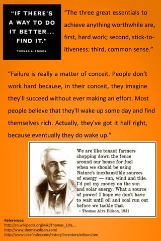 Thomas Edison Inspiration | PDF | Career Advice | Careers