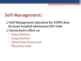 Lecture 5 COPD course Self management of COPD | PDF