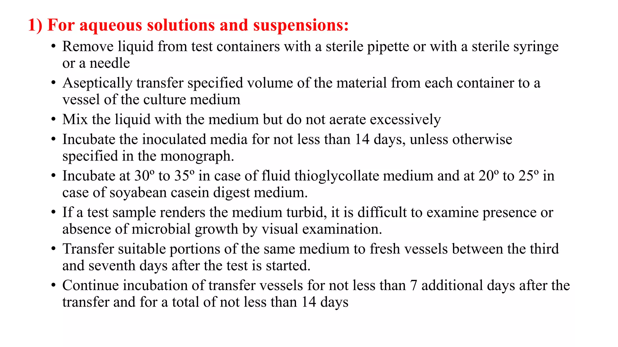 Sterility testing products (solids, liquids, ophthalmic and other ...