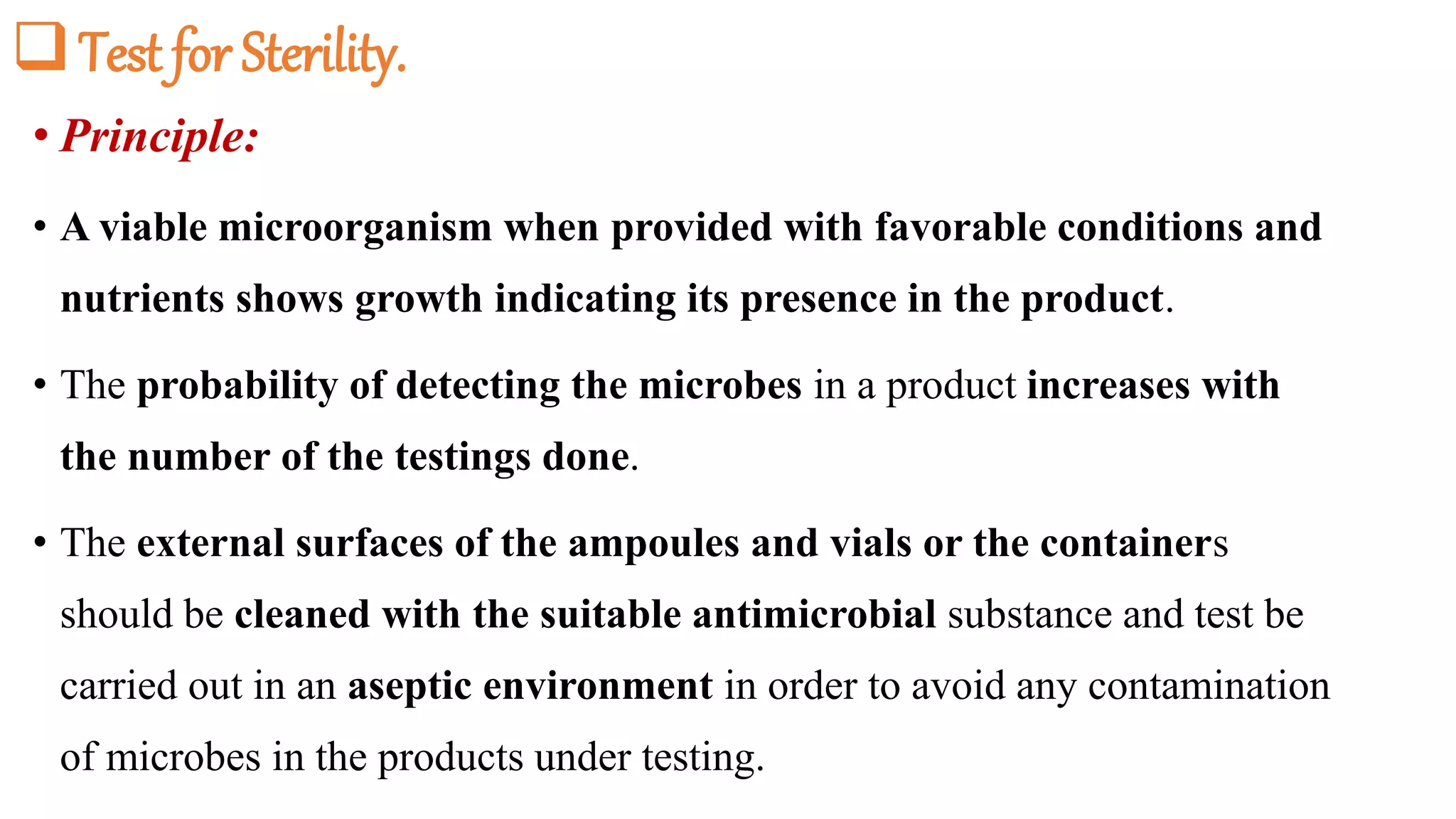 Sterility testing products (solids, liquids, ophthalmic and other ...